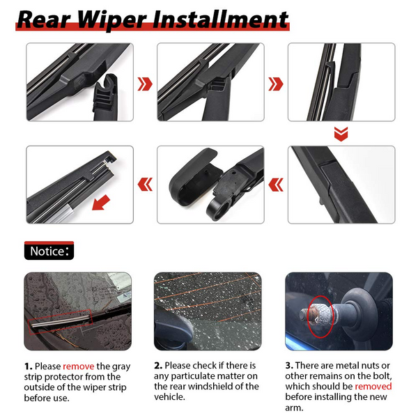 Rear Windshield Back Wiper Arm Blade Set for JEEP Grand Cherokee 2014 ...
